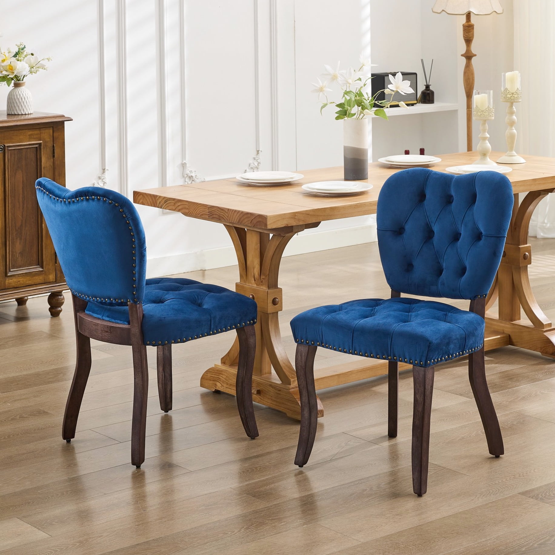 Blue Sw1869bl Dining Chairs, 2 - Handmade Pull-ups And For Exquisite ...