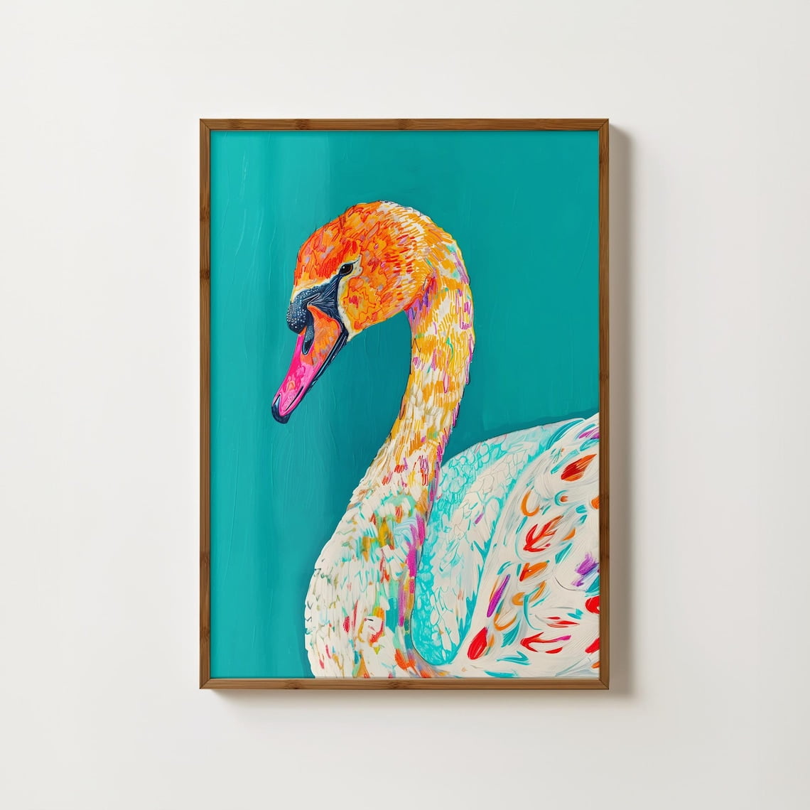 Blue Swan Print Modern Swan Balletcore Decor Swan Wall Art Nursery Wall ...
