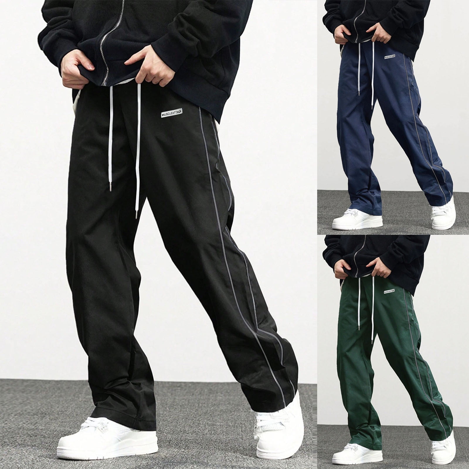 Blue Sweatpants Men Men'S Plus Size Clothing Men's Track Pants Straight ...