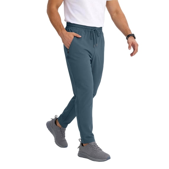 Blue Sweatpants Mens with Pockets Gym Joggers Tapered - Pull up ...
