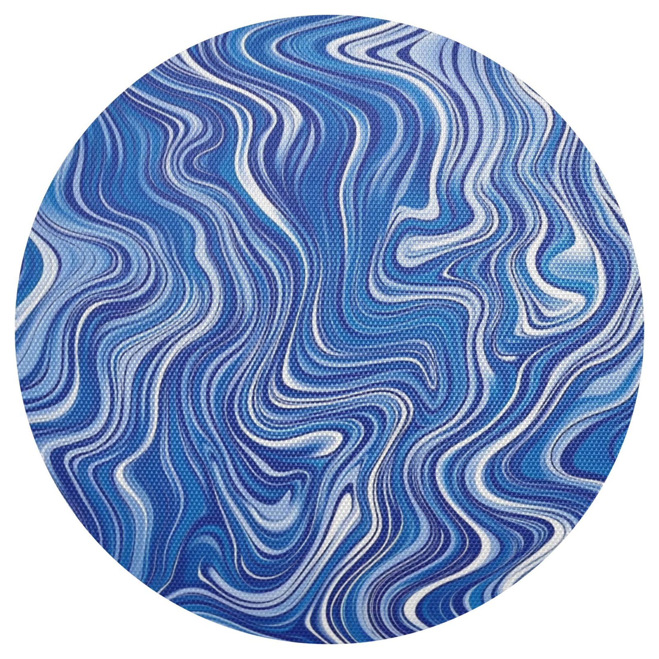 Blue Swirl Pattern 15.4in Diameter PVC Plate Mat, Heat-Resistant and ...