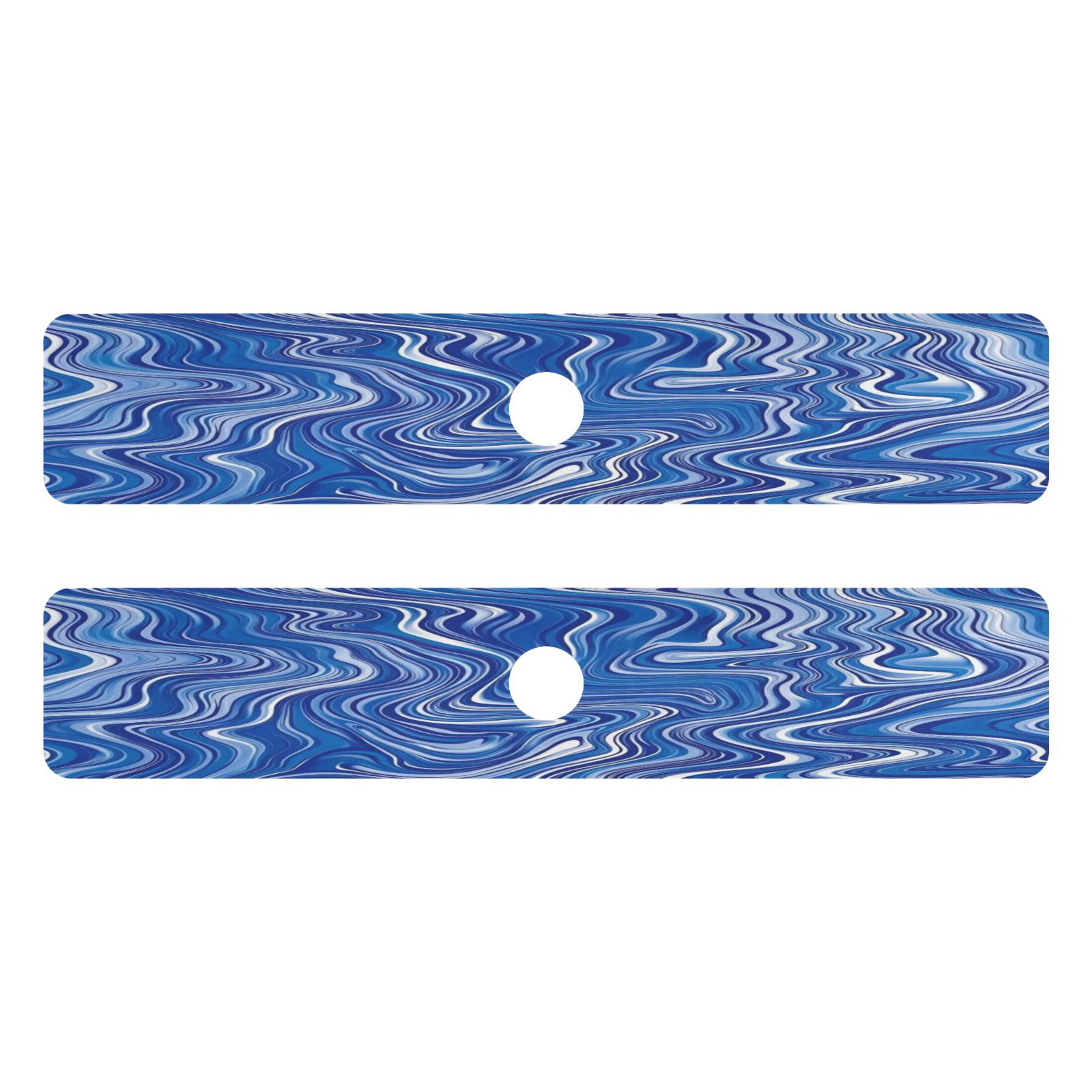 Blue Swirl Pattern Extra Long Silicone Algae Sink Mat 30x5.4in 2 Pack ...