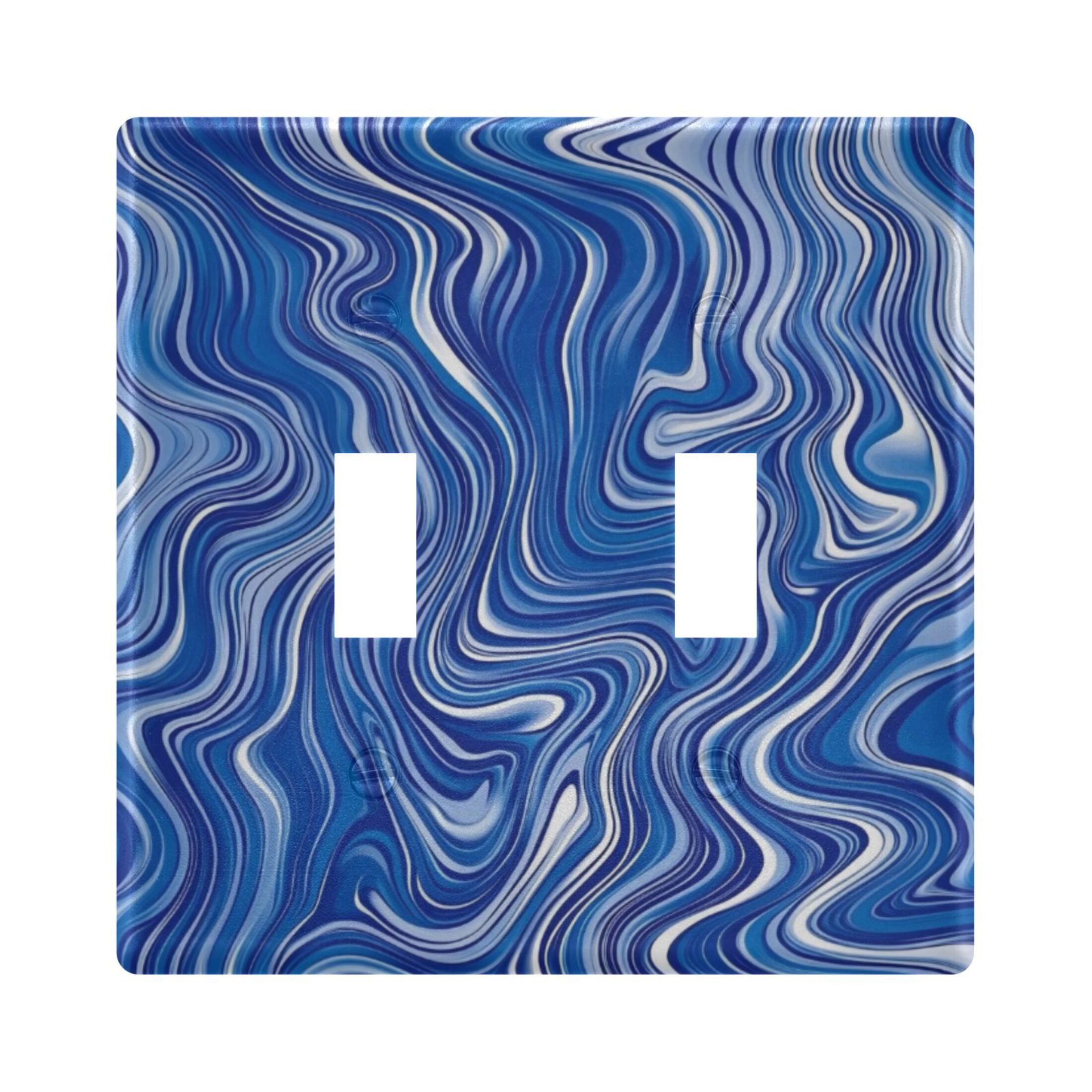 Blue Swirl Pattern Fireproof Switch Plate with Rounded Edges 2-Hole ...