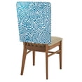 Blue Swirling Lines Chair Back Covers Set of 8 Curves Waves Modern ...