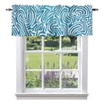 Blue Swirling Lines Valance Curtain 1 Panel, Curves Waves Modern ...