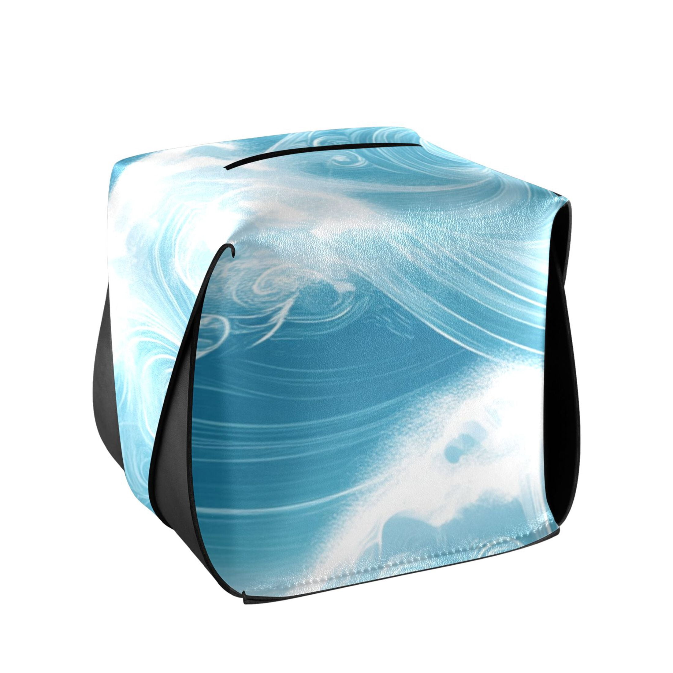 Blue Swirling Waves Tissue Box Cover Leather Square Rectangle Tissue ...