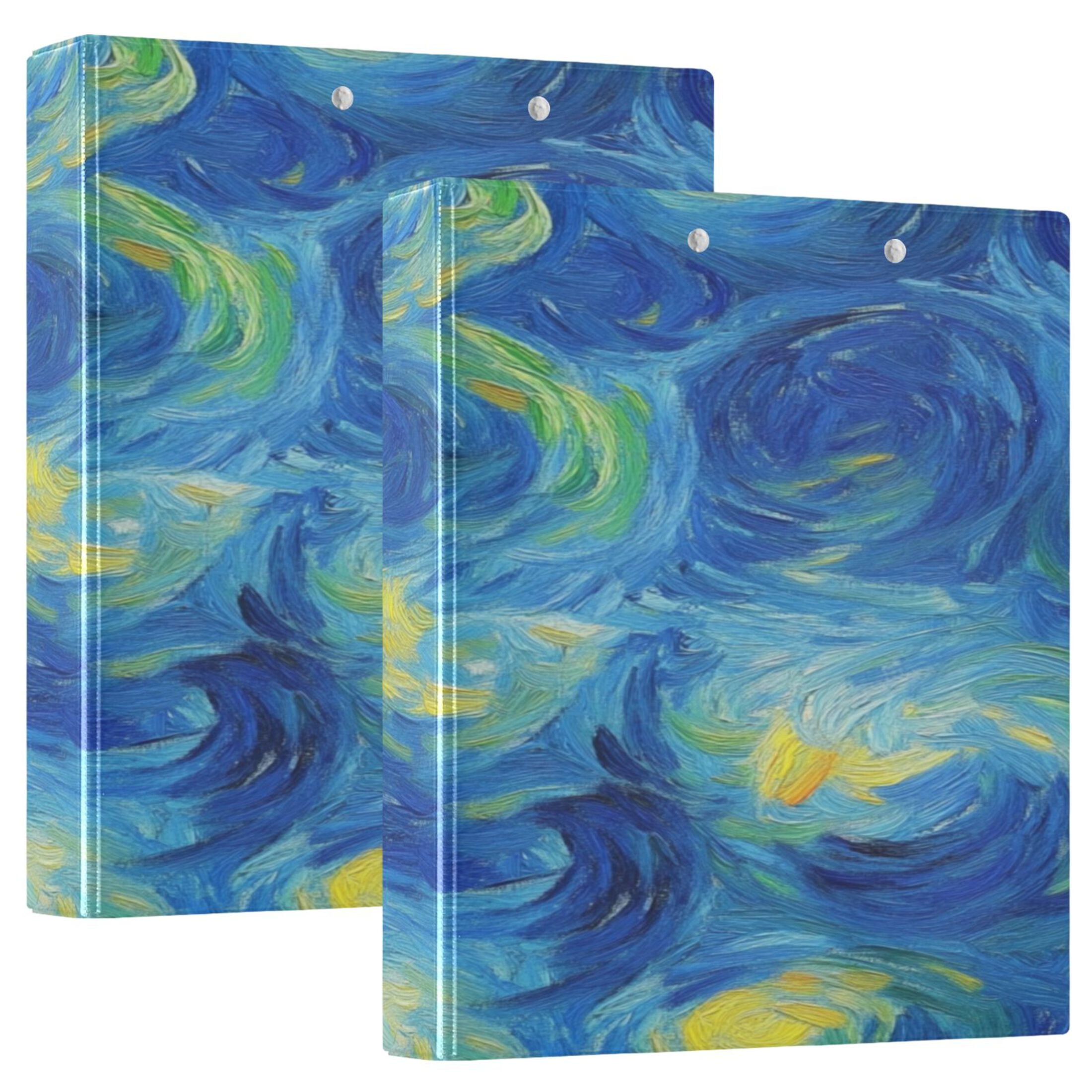 Blue Swirls 3 Ring Hardcover Binders 1.5in Round Rings for Letter-Size ...