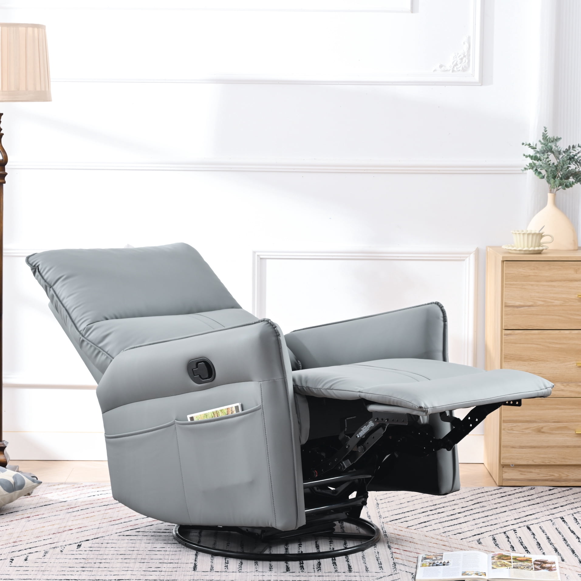 Blue Swivel Chair, Flame Retardant - 360° Ideal For Reading Time ...