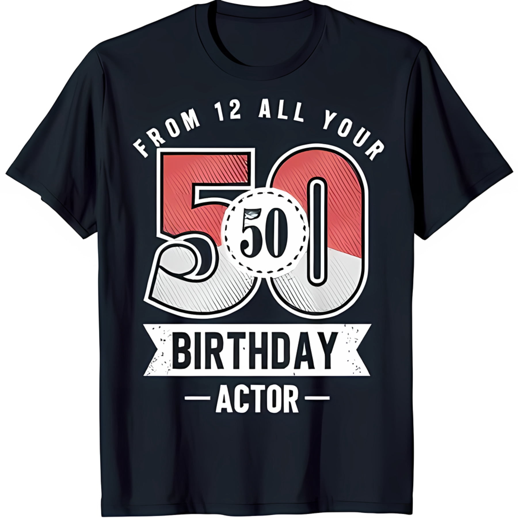 Blue T-Shirt Bold '50 Birthday' Design for Actors - Walmart.com