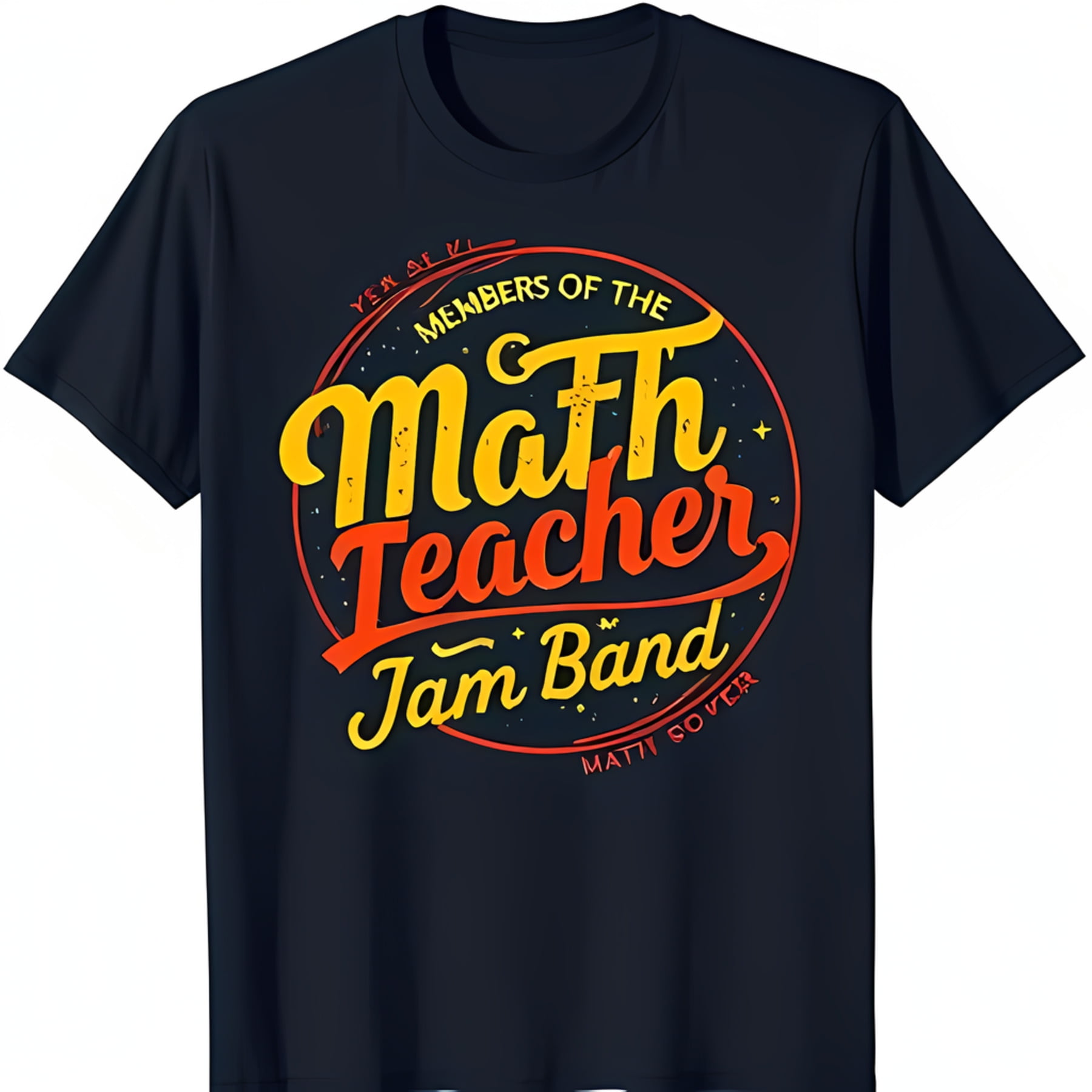 Blue T-Shirt 'Members of the Math Teacher Jam Band' Design with Vintage ...