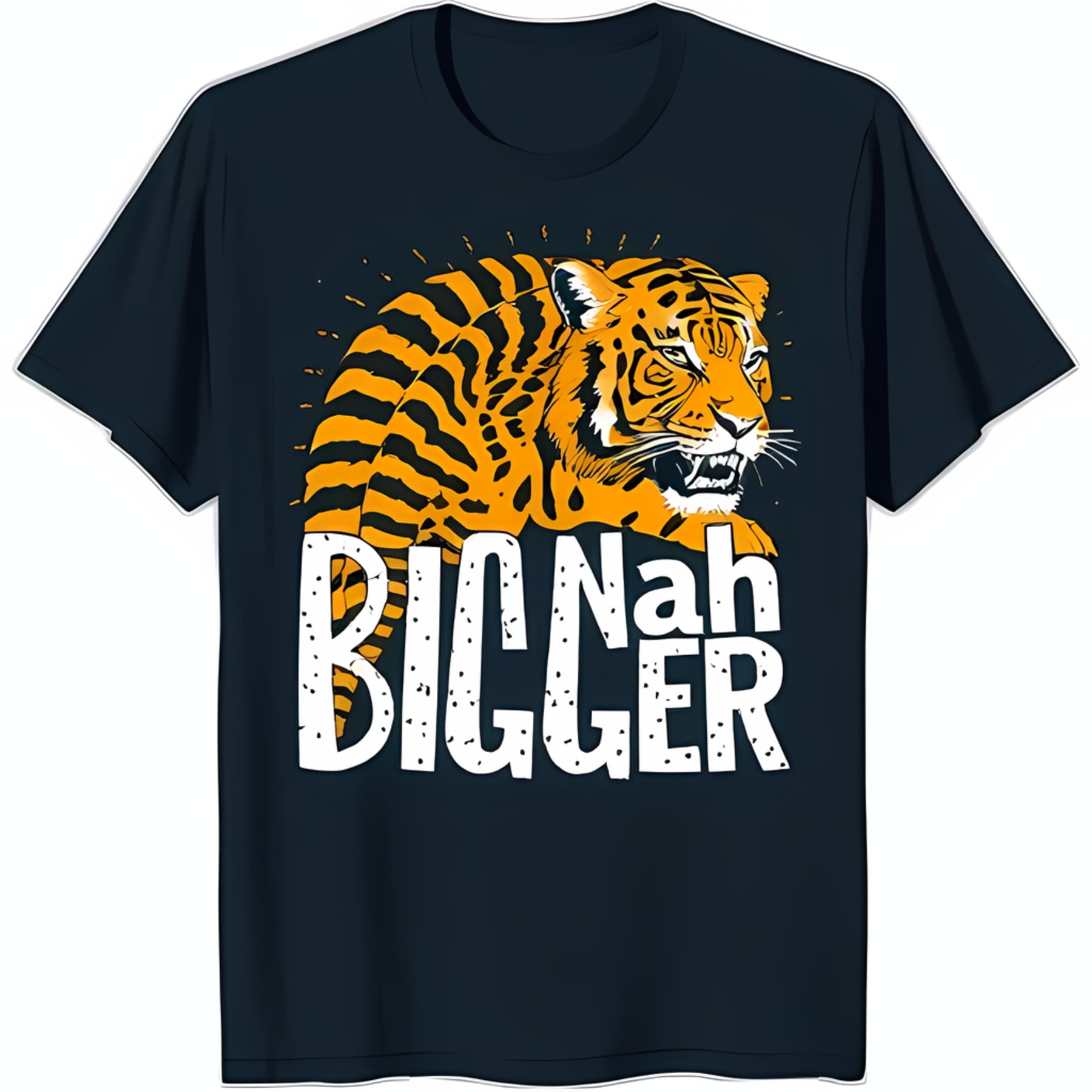 Blue T-Shirt with Bold Graphic and 'Nah Bigger' Text - Walmart.com