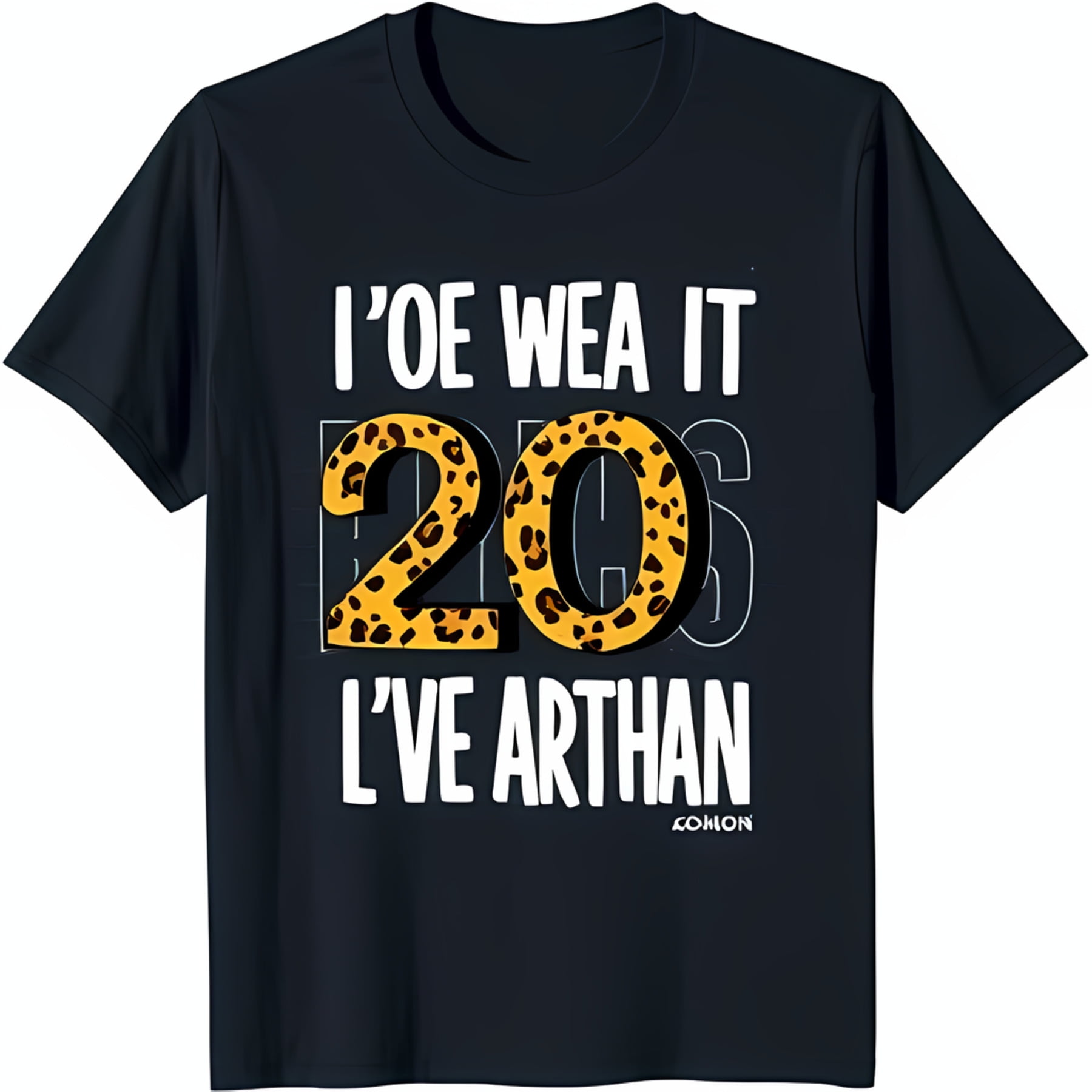 Blue T-Shirt with Bold White Graphic 'I' WEA IT 2023 L'VE ARTHAN' and Print Number - Walmart.com