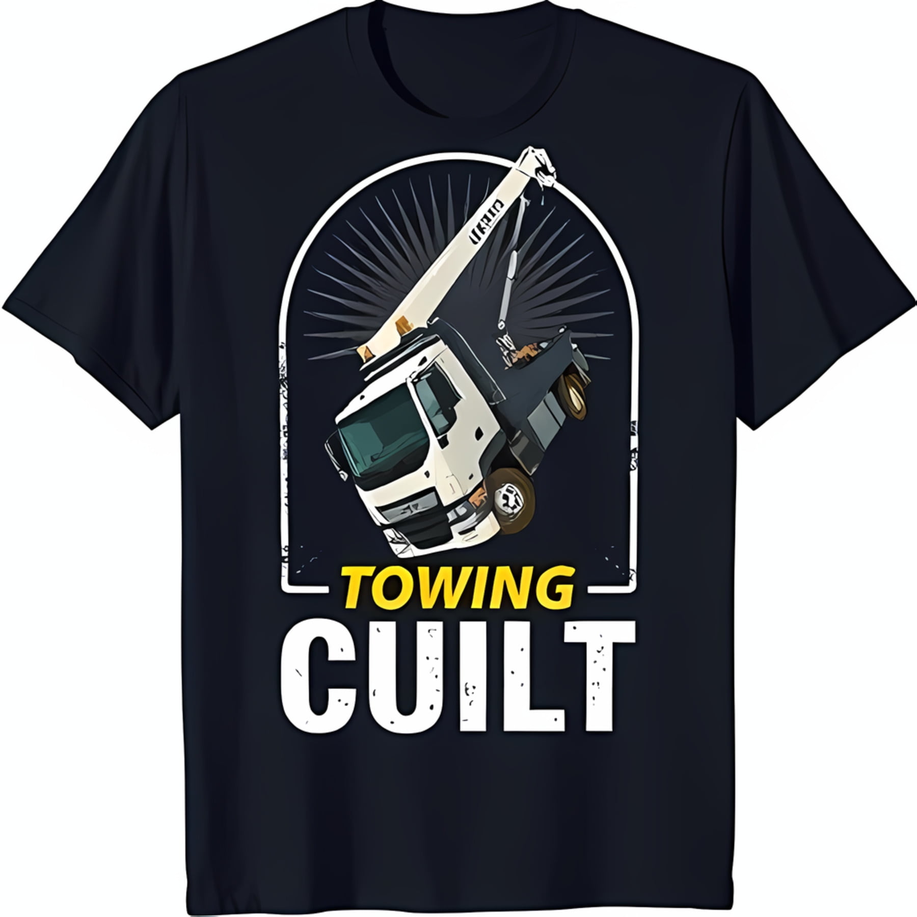 Blue T-Shirt with Bold White Tow Truck Graphic & 'Towing ' Text ...