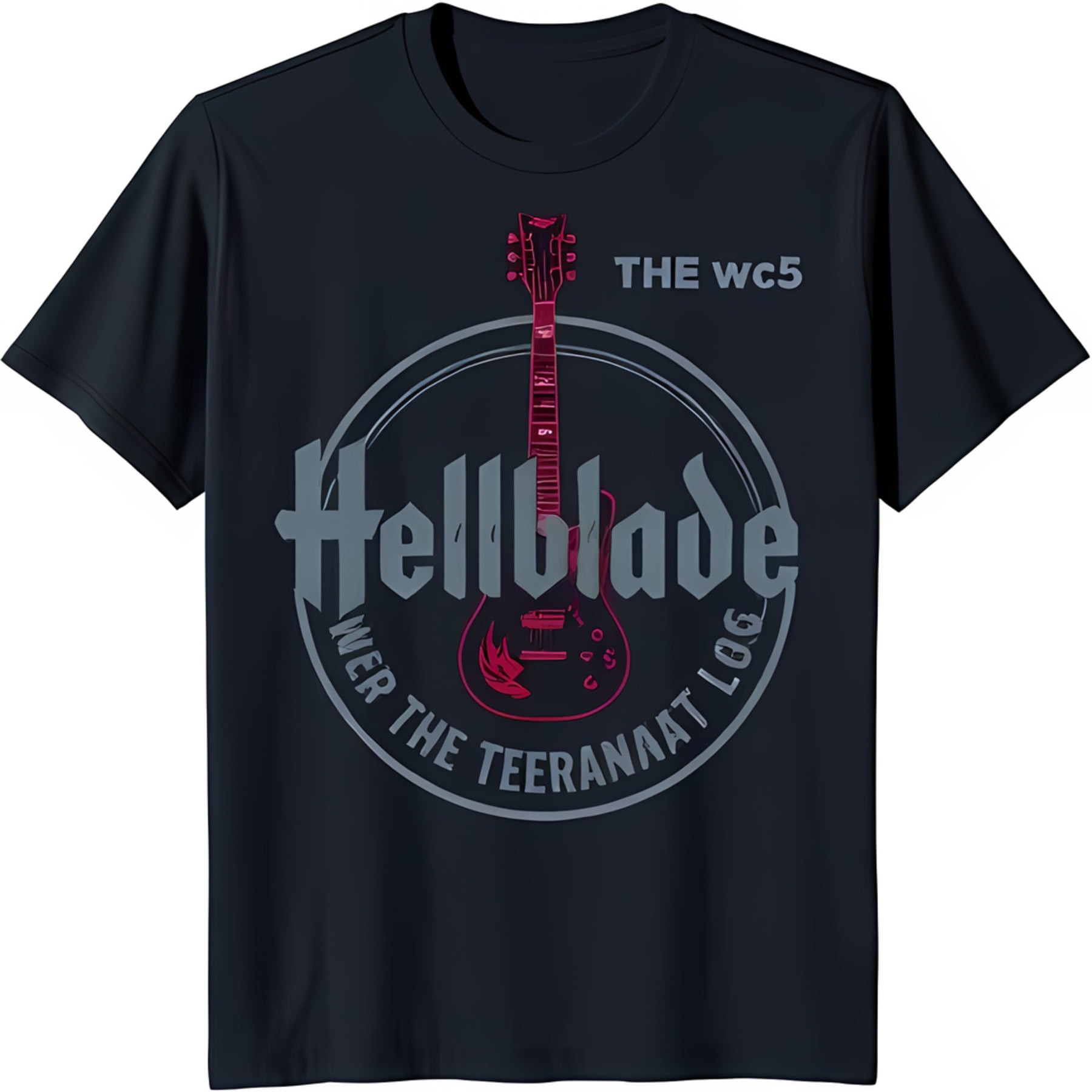 Blue T-Shirt with Circular & 'Hellblade' Text Unique Design - Walmart.com