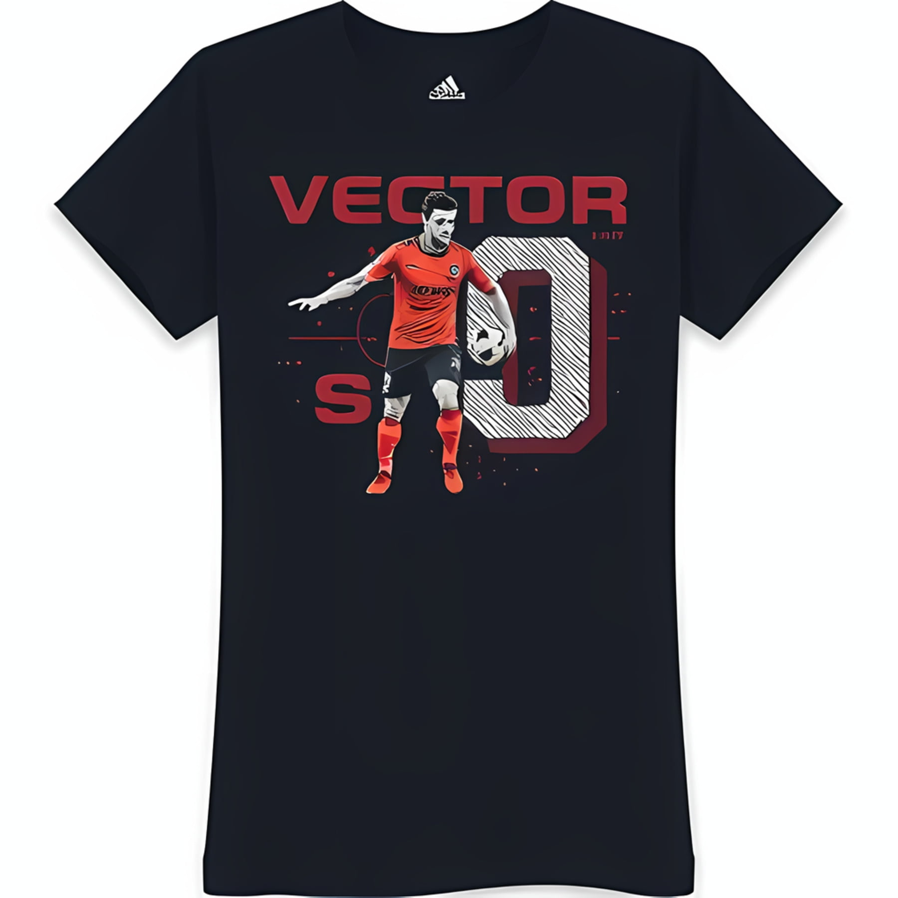 Blue T-Shirt with Soccer Player Graphic Number 9 & VECTOR Design ...