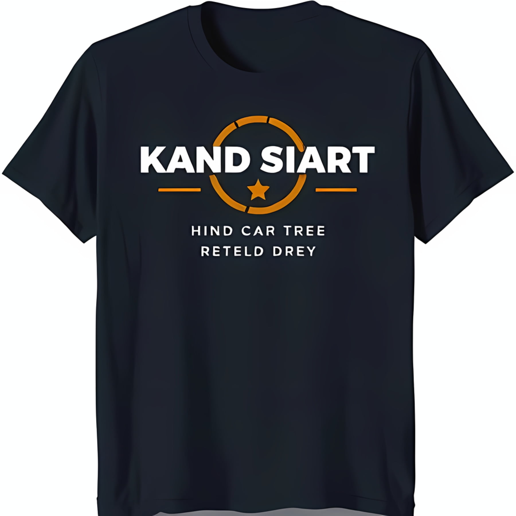 Blue T-Shirt with White Star Graphic and 'KAND SIART' Design Modern ...