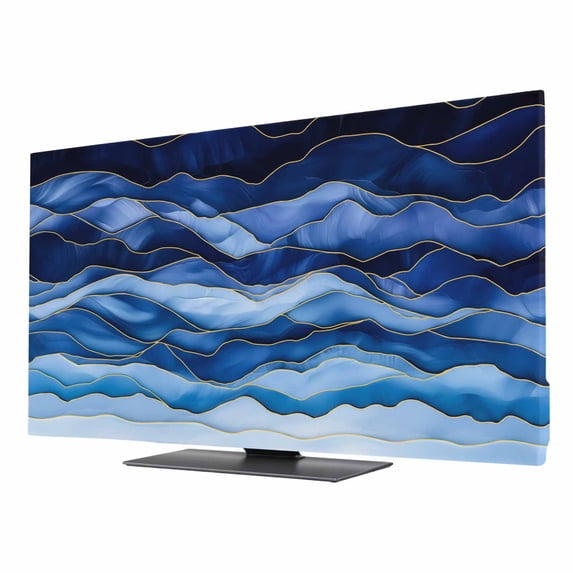 Blue TV Dust Cover 40 Inch, Gradient Ripple Abstract Computer Monitor ...