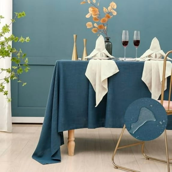 Blue Table Cloth for Rectangle Tables 60 x 120 Inch, Washable ...