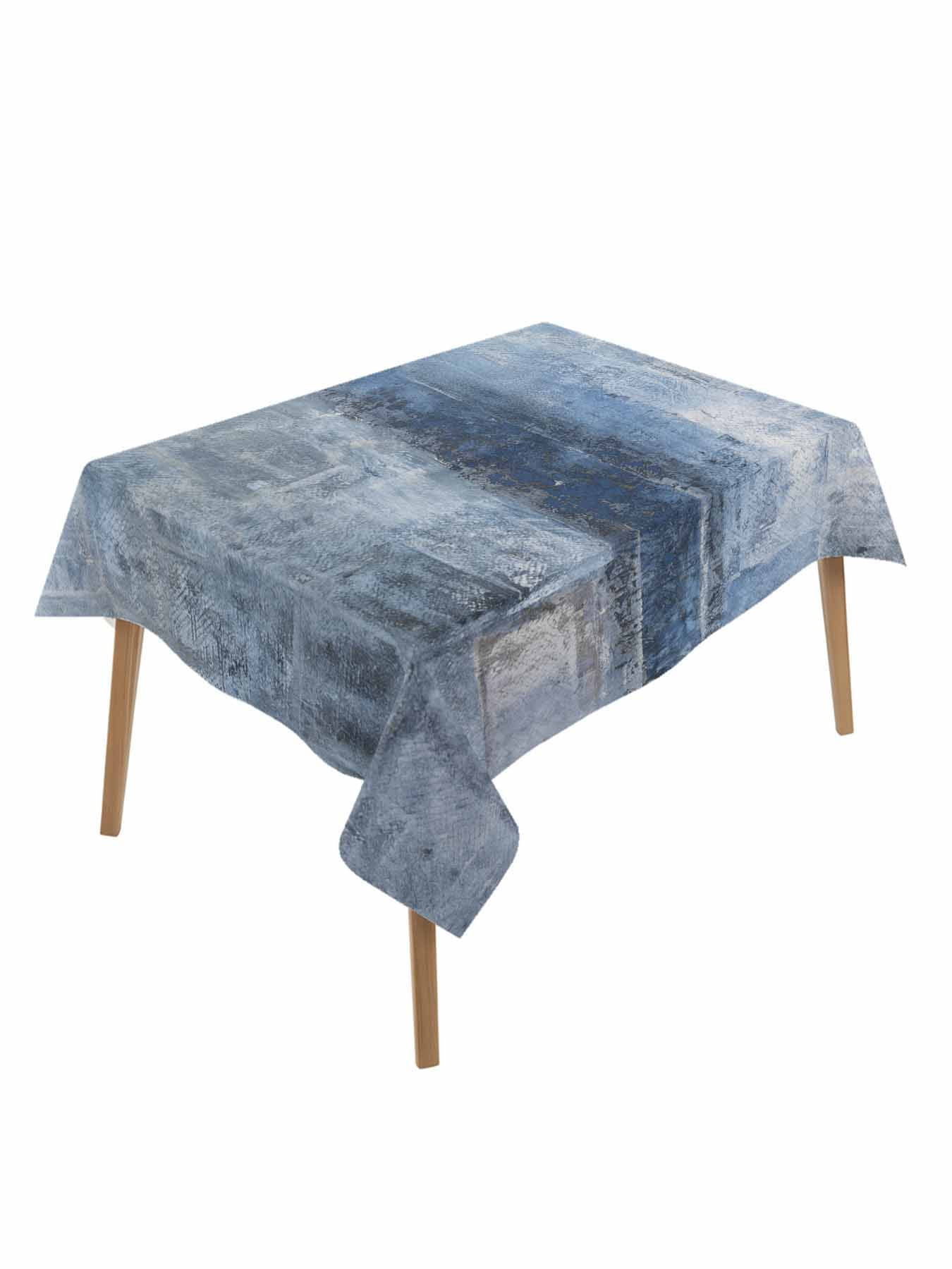Blue Table Cloth, Retro Oil Painting Modern Abstract Art Aesthetics ...