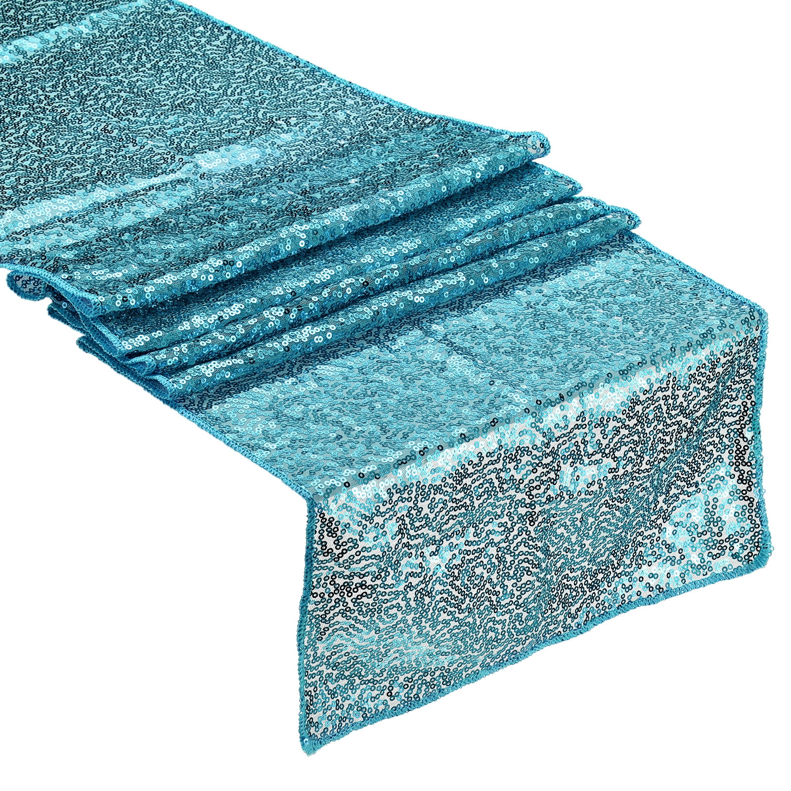Blue Table Runner 108" x 12", Long Shining Sequin Table Runner ...
