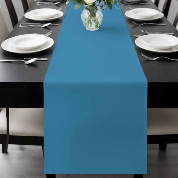 Blue Table Runner 72 Inches Long, Modern Pure Wave Ride Kitchen Coffee ...