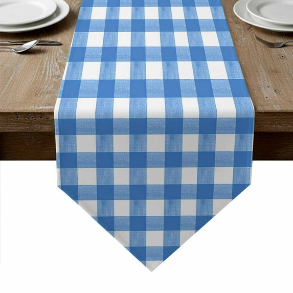 Blue Table Runner Linen Burlap Table Runner 120 Inches Long Country ...