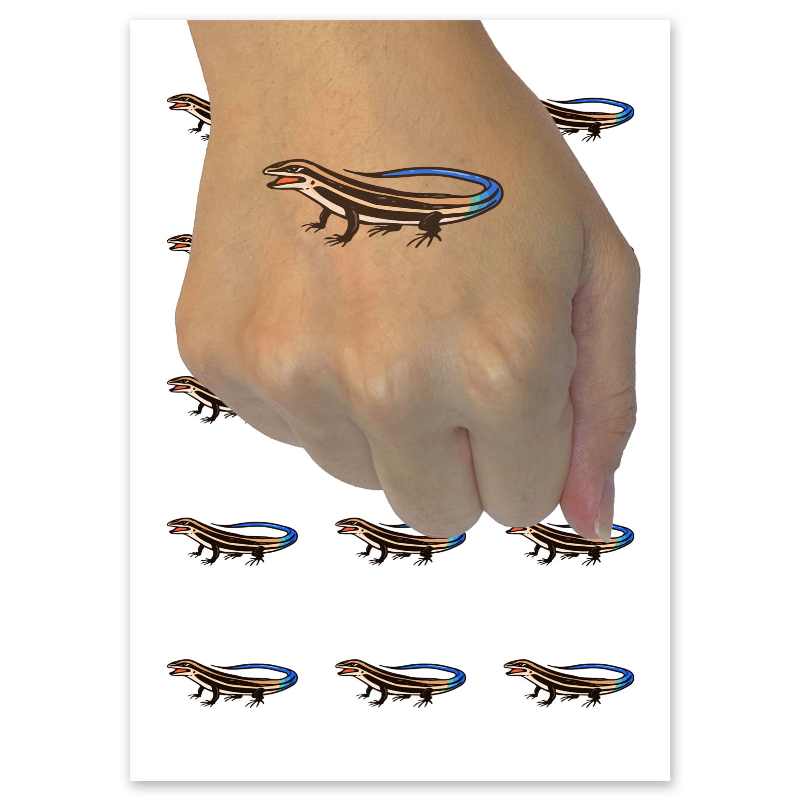 Blue Tailed Skink Lizard Five Lined Temporary Tattoo Water Resistant ...
