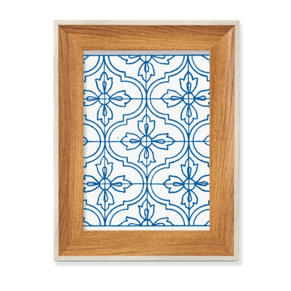 Blue Talavera Decorative Pattern Ilustration Desktop Wooden Photo Frame ...