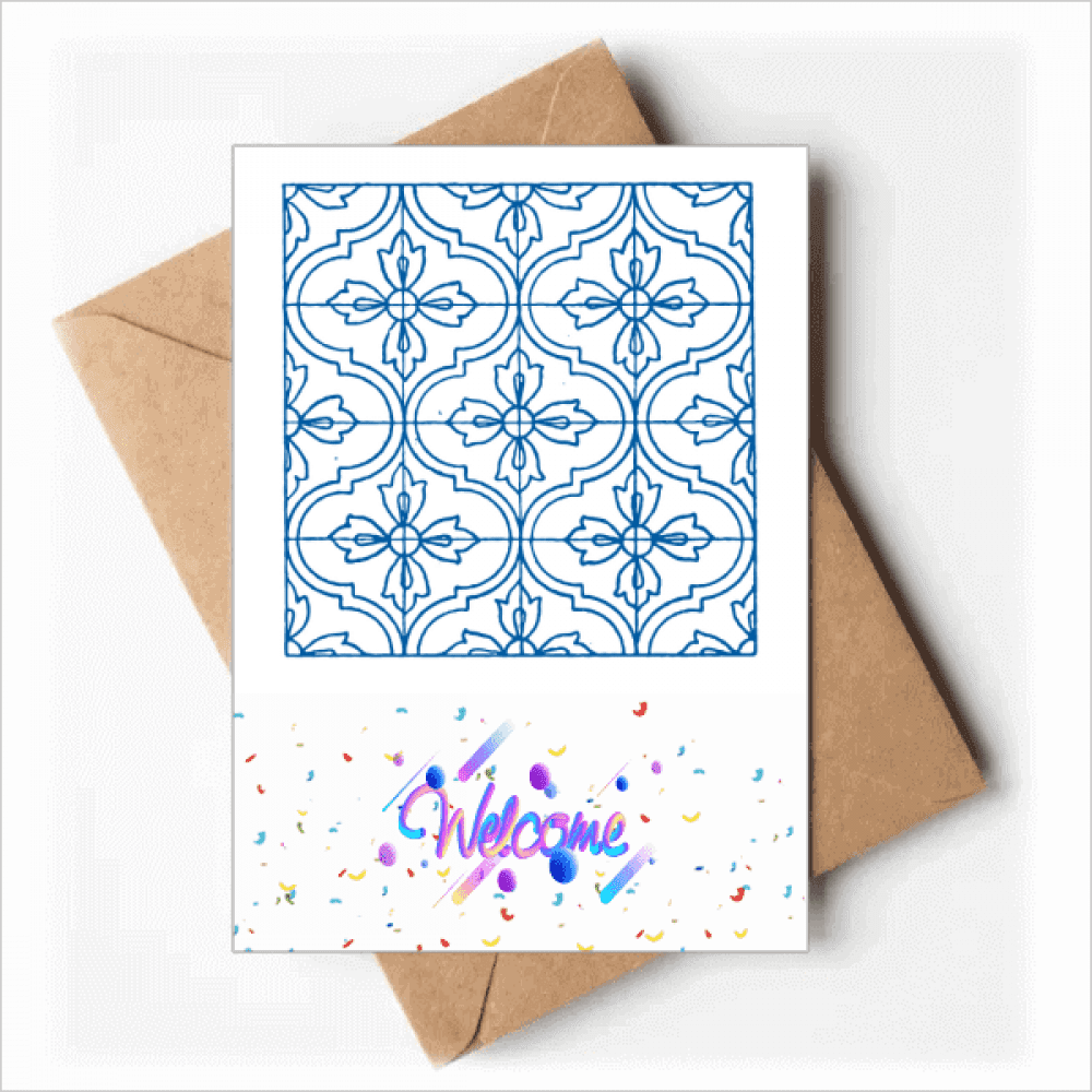 Blue Talavera Decorative Pattern Ilustration Welcome Back Greeting ...