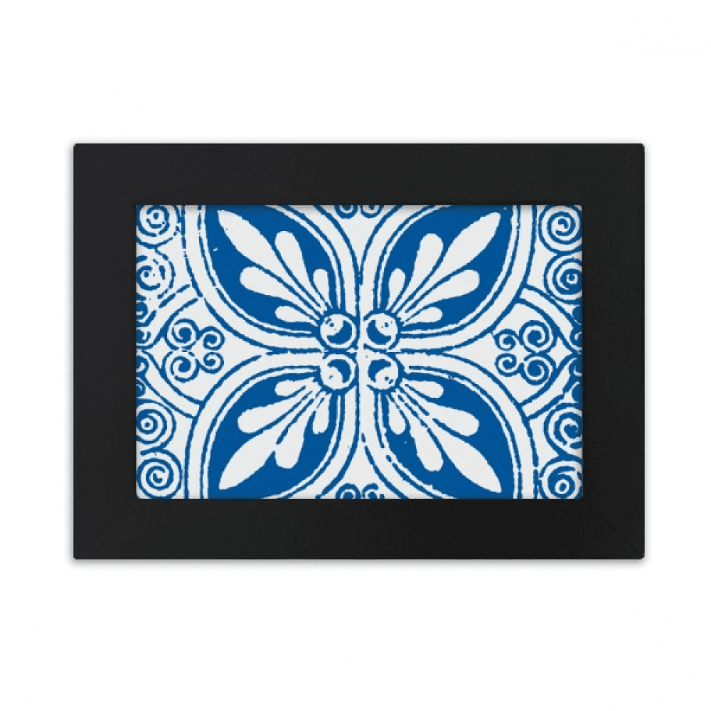 Blue Talavera Flower Ilustration Pattern Desktop Photo Frame Ornaments ...