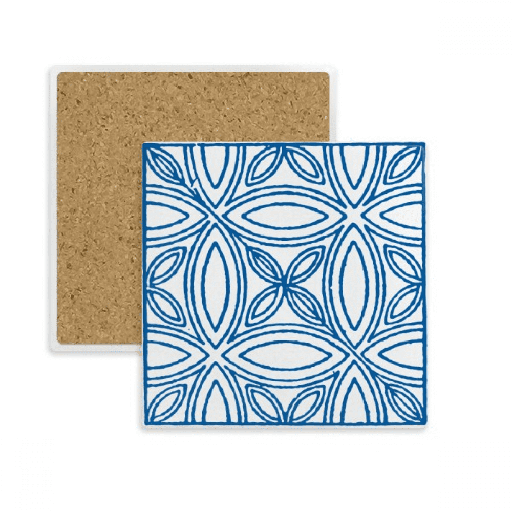 Blue Talavera Ilustration Decorative Pattern Square Coaster Cup Mat Mug ...