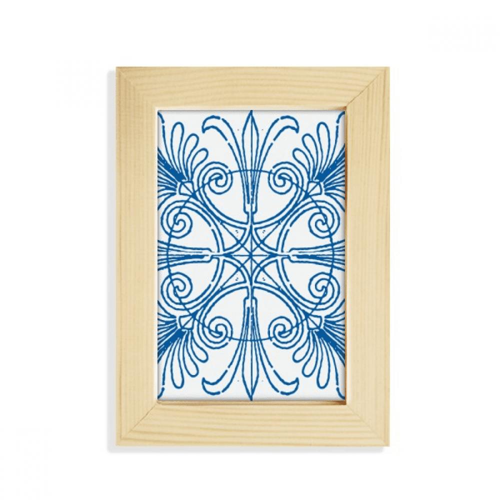 Blue Talavera Style Decorative Pattern Desktop Display Photo Frame ...