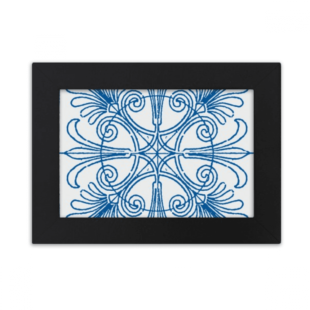 Blue Talavera Style Decorative Pattern Desktop Photo Frame Ornaments ...