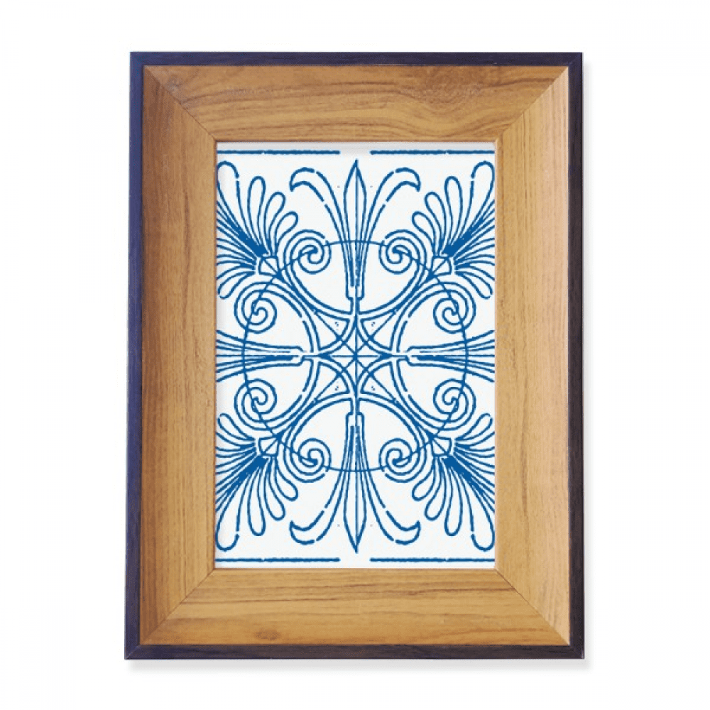 Blue Talavera Style Decorative Pattern Photo Frame Exhibition Display ...