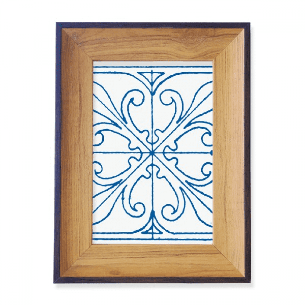 Blue Talavera Style Pattern Decorative Photo Frame Exhibition Display ...