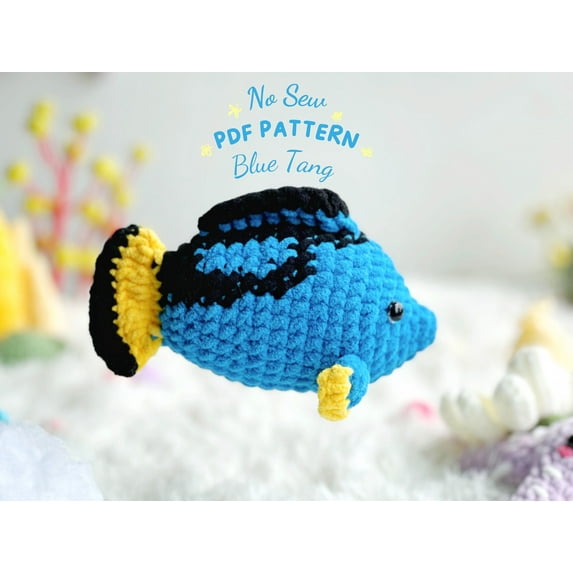Blue Tang No-Sew Crochet Pattern – Ocean-Theme Amigurumi Plushie Design ...
