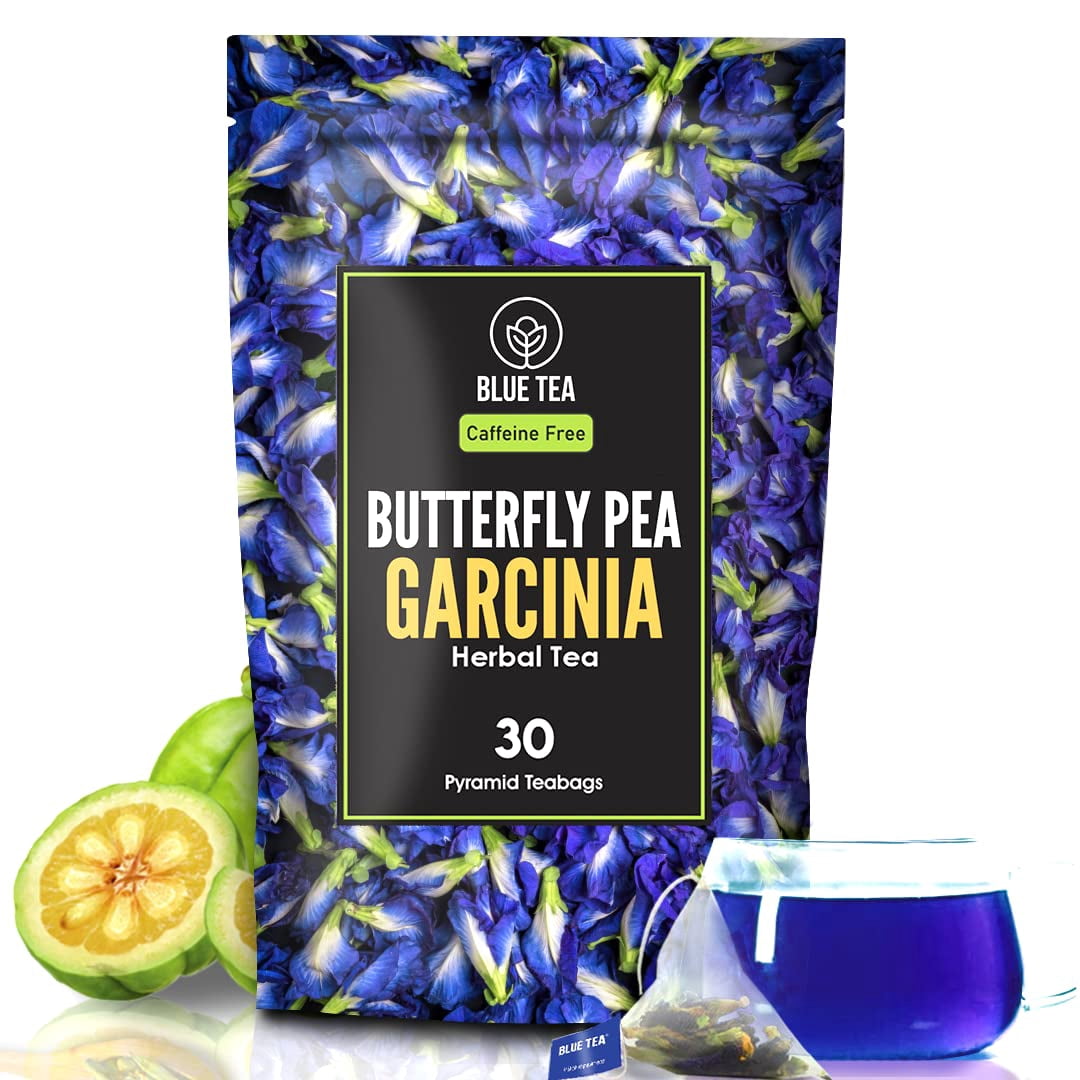 Blue Tea Butterfly Pea Flower Garcinia Herbal Tea - 30 Pyramid Tea Bags ...