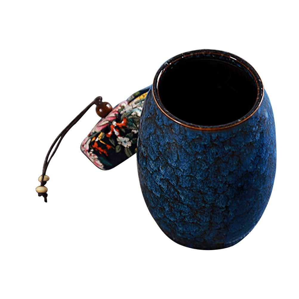 Blue Tea Canister Kiln Kitchen Coffee Bean Container - Walmart.com