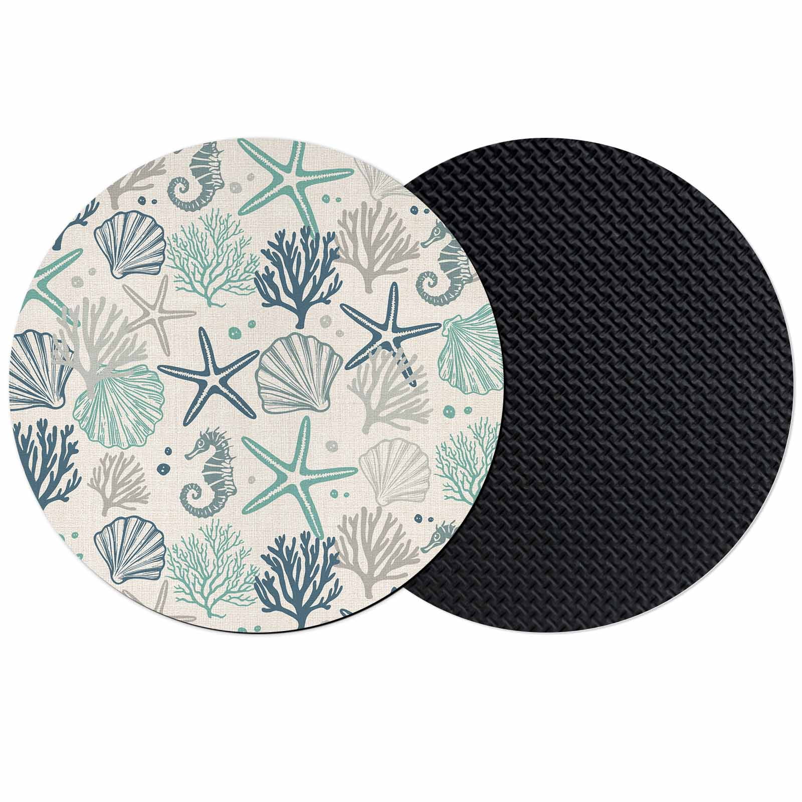 Blue Teal Coastal Coasters Set of 2,Soft Absorbent Coasters for Drinks ...