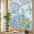 Blue Teal Coastal Privacy Window Film, Decorative Stained Glass Window ...