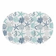 Blue Teal Coastal Round Placemats Set of 2, Braided Polypropylene Place ...