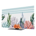 Blue Teal Coastal TV Cover for 40 Inch Screen,Stretch Fabric Dustproof ...
