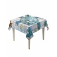 Blue Teal Coastal Table Cloth, Summer Beach Starfish Sea Turtle ...