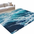 Blue Teal Coastal Washable Rug 4x6 Area Rug for Living Room Bedroom Non ...