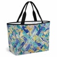 Blue Teal Geometric Mesh Beach Bag for Women Men,Large Beach Tote ...