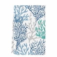 Blue Teal Grey Coral Coastal Kitchen Towels Set of 1, Absorbent ...