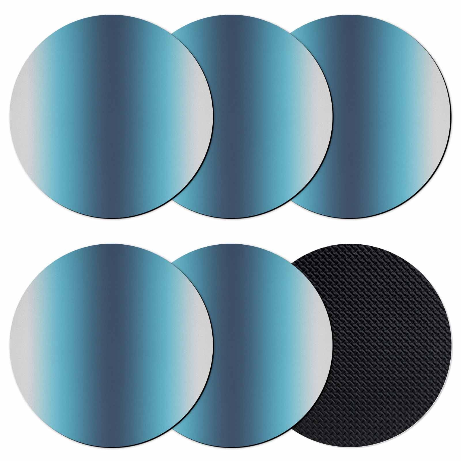Blue Teal Grey Ombre Coasters Set of 6, Absorbent Coasters for Drinks ...