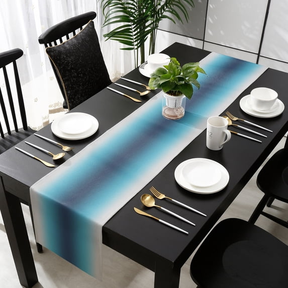 Blue Teal Grey Ombre Table Runner 72 Inches Long - Farmhouse Gradient ...