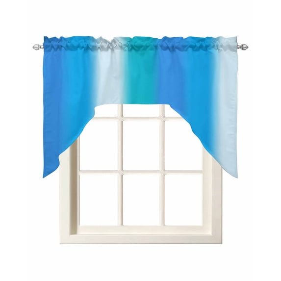 Blue Teal Ombre Kitchen Swag Valances for Windows, Color Gradient ...