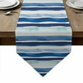 Blue Teal Ombre Striped Table Runner Linen Burlap Table Runner 108 ...